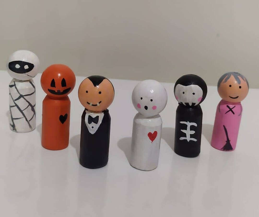 Fear Scary Terrifying Horrific Dreadful Peg Dolls Set. Halloween Gift ...
