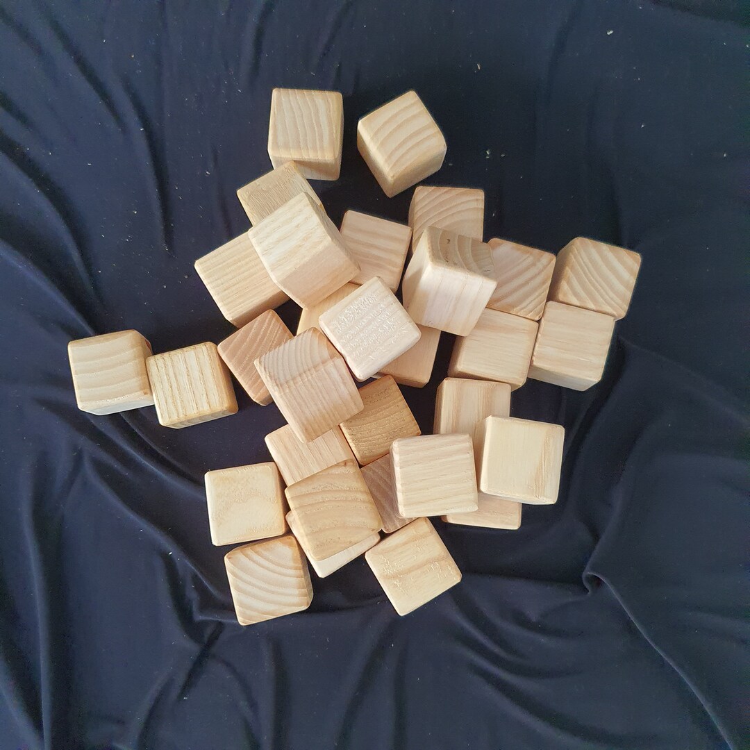 Professional Design Wooden Cubes. 1" Size, Hard Wood Cubes, Ashwood ...