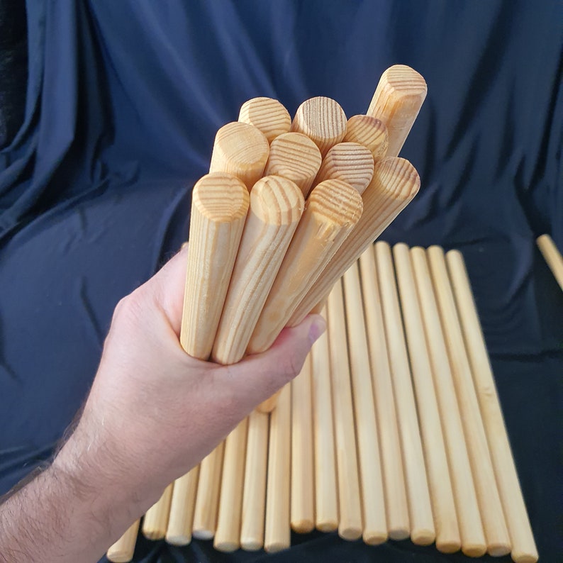 12" 20 Pcs Wooden Rhythm Sticks Set With Handbag, Wooden Percussion ...