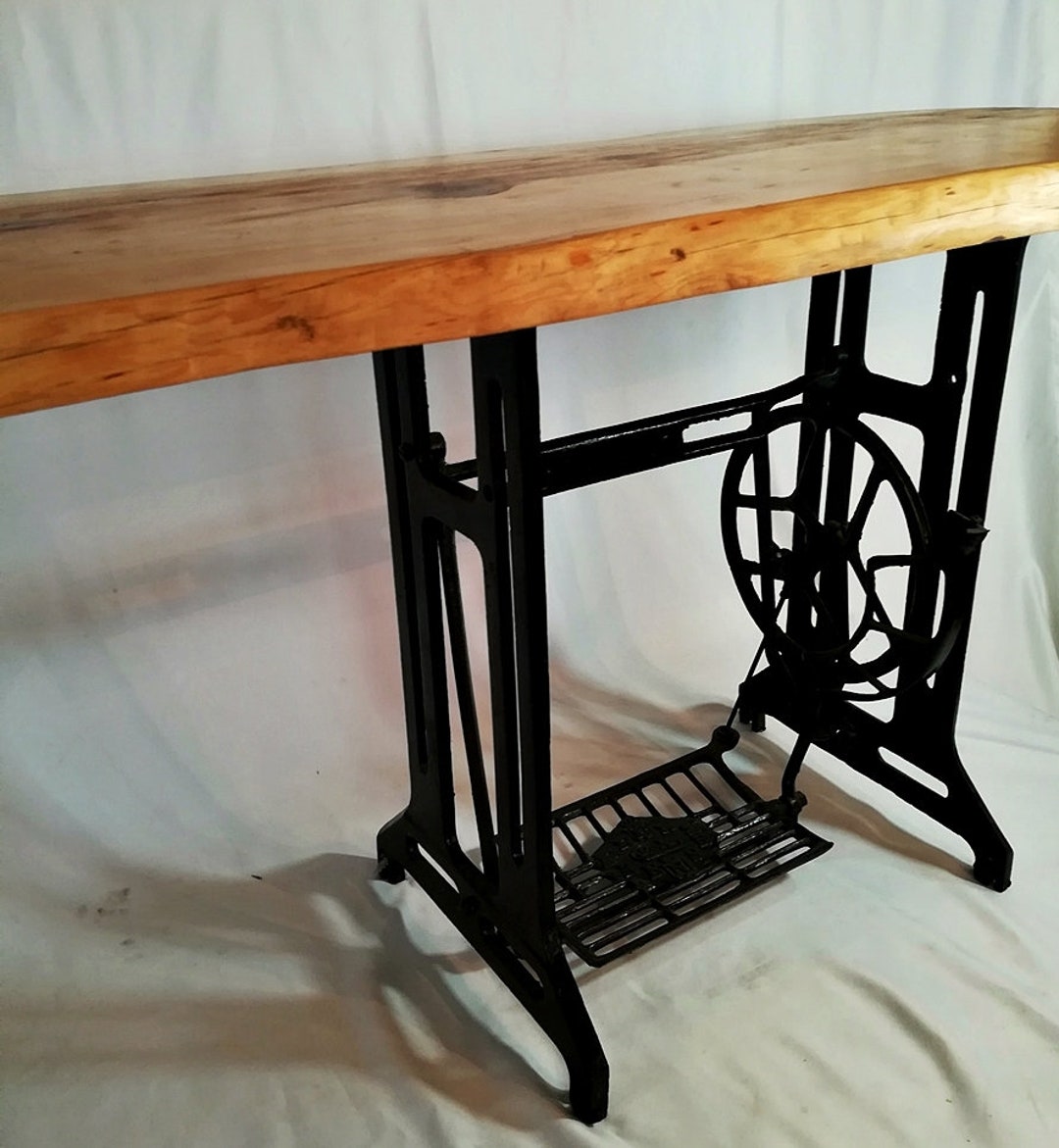 Sewing Machine Table,industrial Design,solid Wood Dining Table, Natural ...