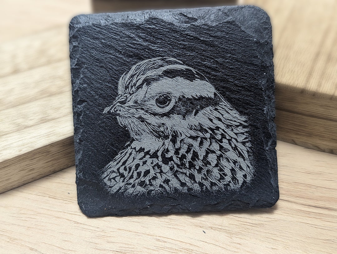 Wood Badge Bobwhite Slate Coaster Set - Etsy