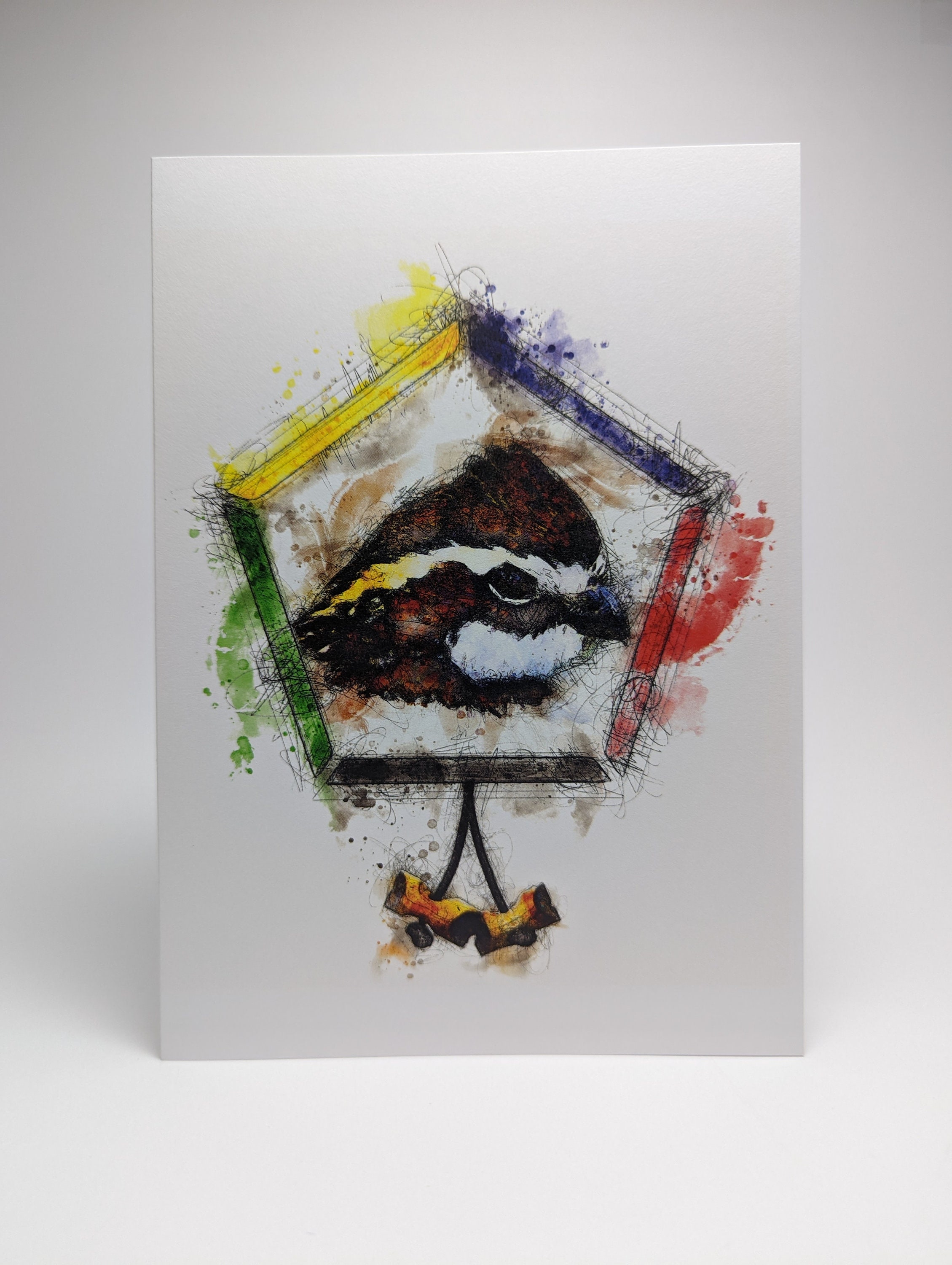 Wood Badge Bobwhite Pen & Ink and Watercolor Sketch Design Greeting ...