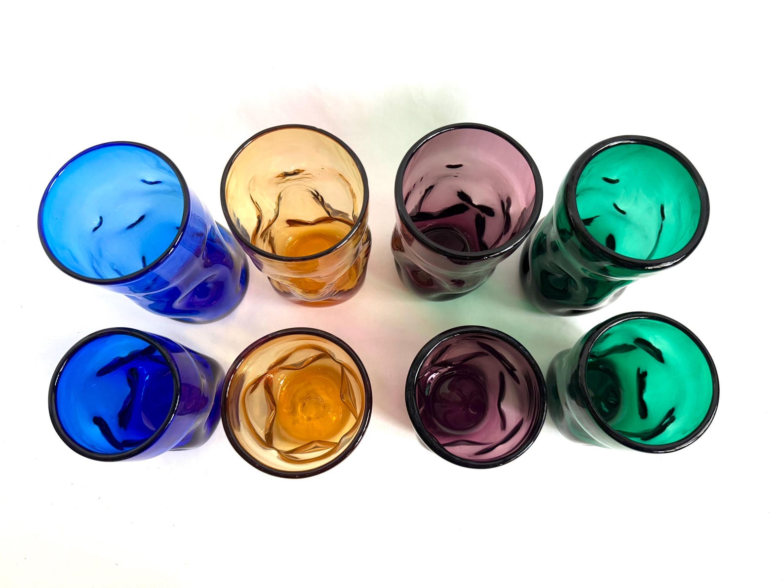 Blenko Dimple Glasses 418L and 418S - Etsy