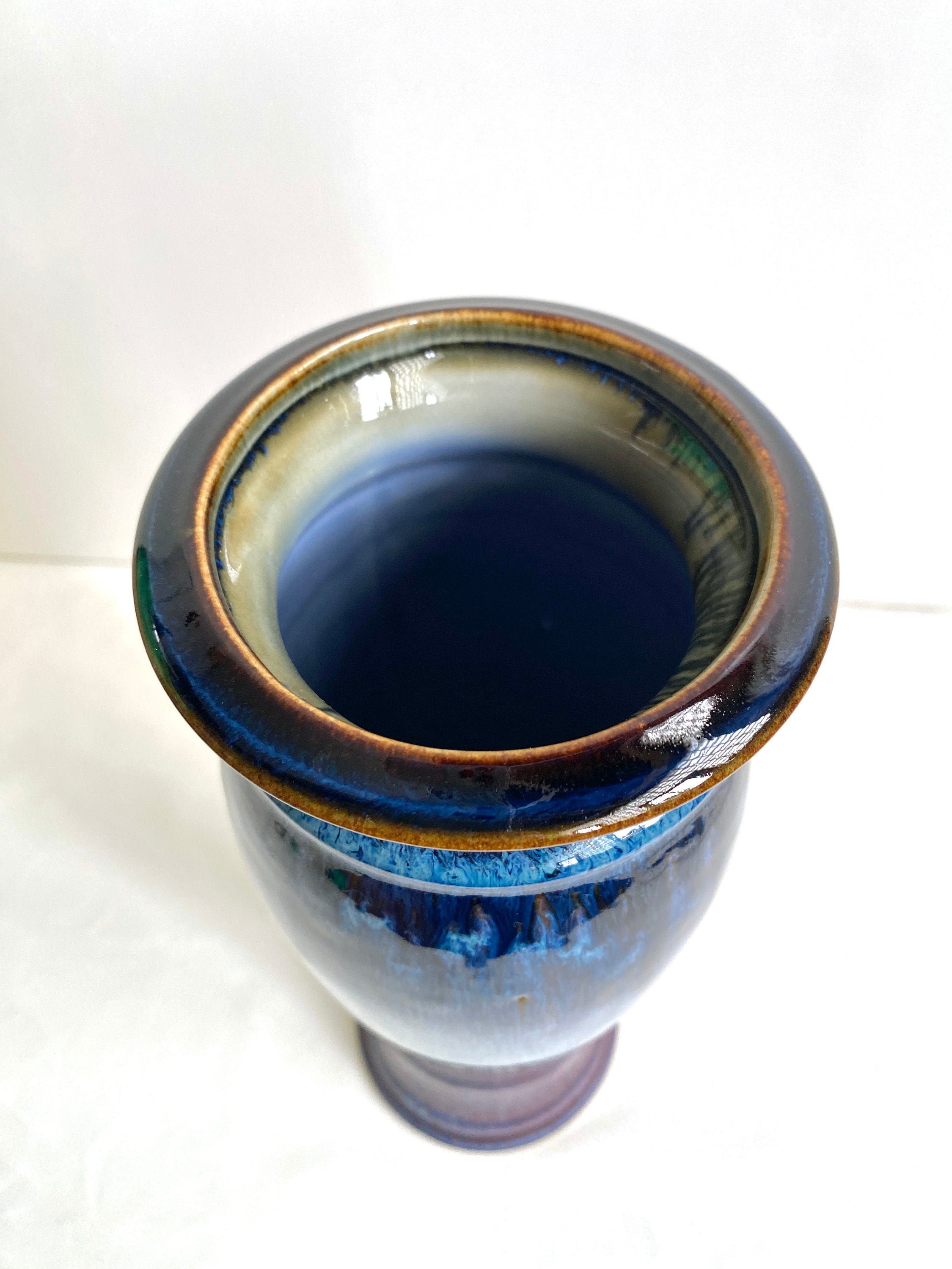 Bill Campbell Pottery Tall Vase, Flambeaux Glaze - Etsy