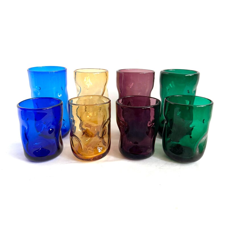 Blenko Dimple Glasses 418L and 418S - Etsy