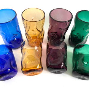 Blenko Dimple Glasses 418L and 418S - Etsy