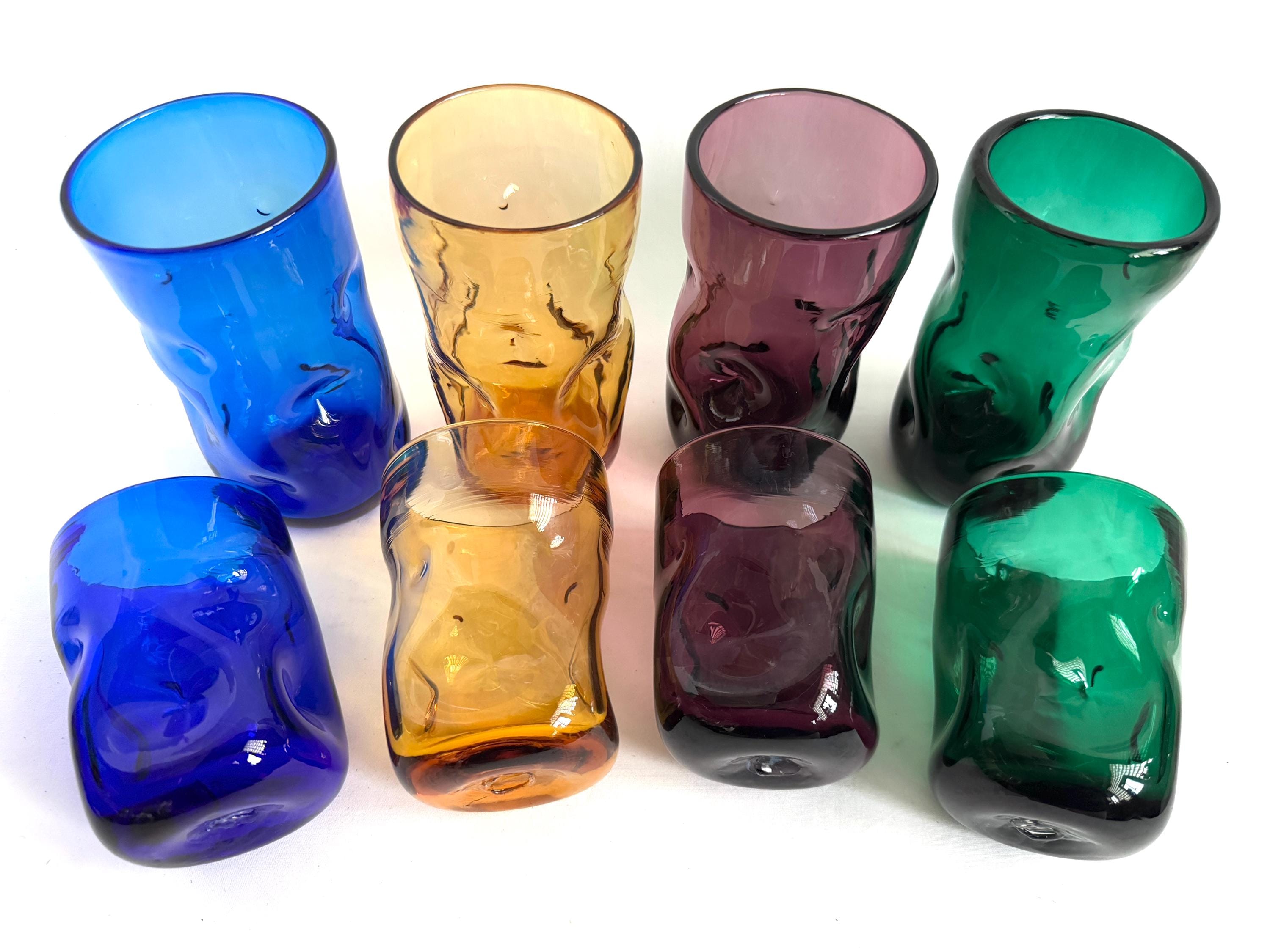 Blenko Dimple Glasses 418L and 418S - Etsy