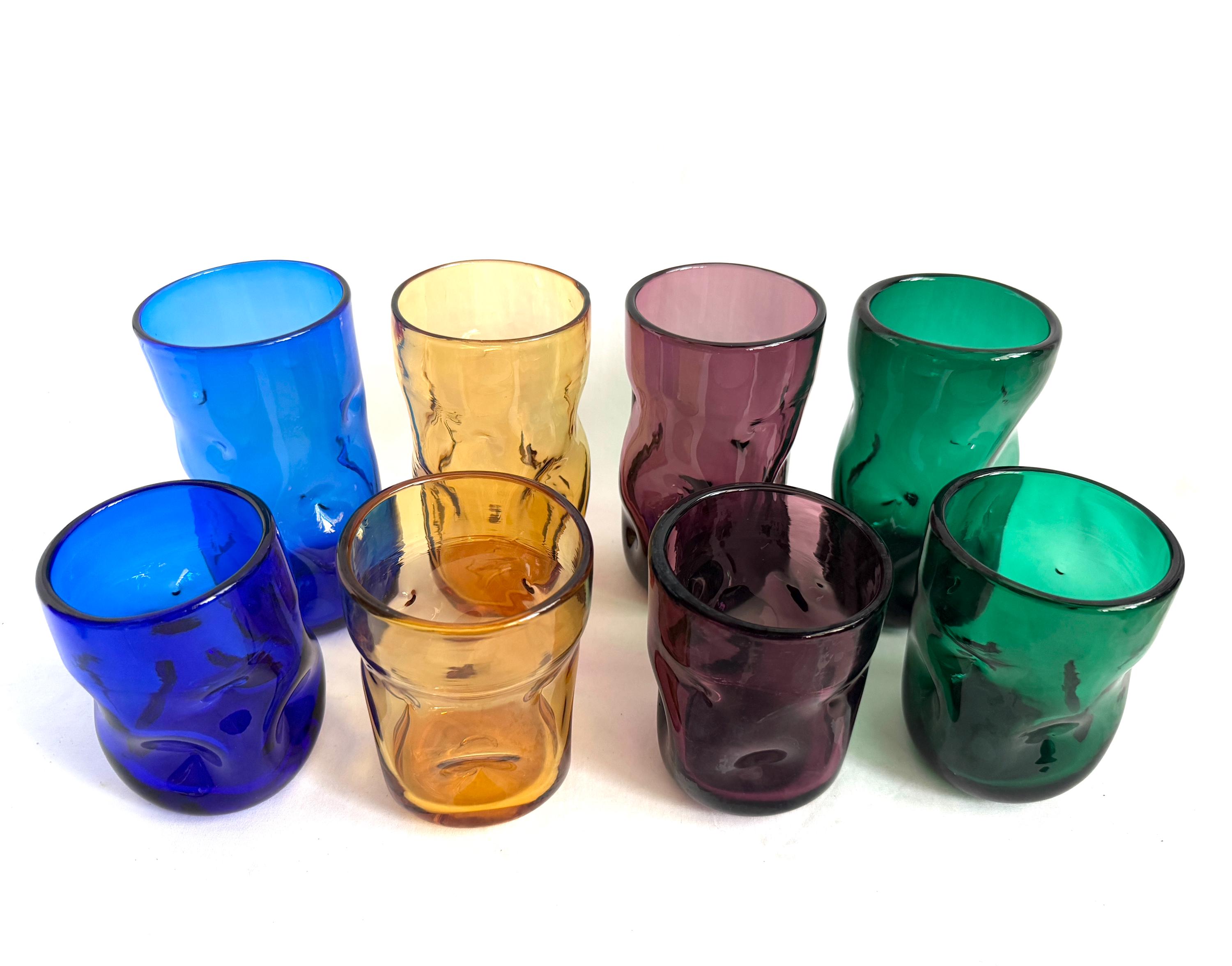 Blenko Dimple Glasses 418L and 418S - Etsy