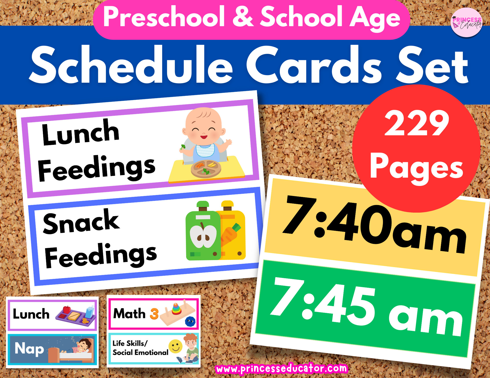 Preschool Daily Schedule Cards for Infant to Afterschool School Age ...