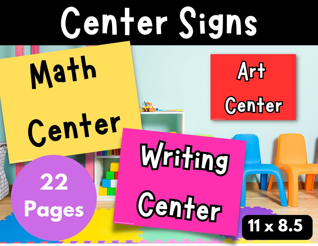 Colored Center Signs for Daycare Decor, Childcare Posters, Childcare ...