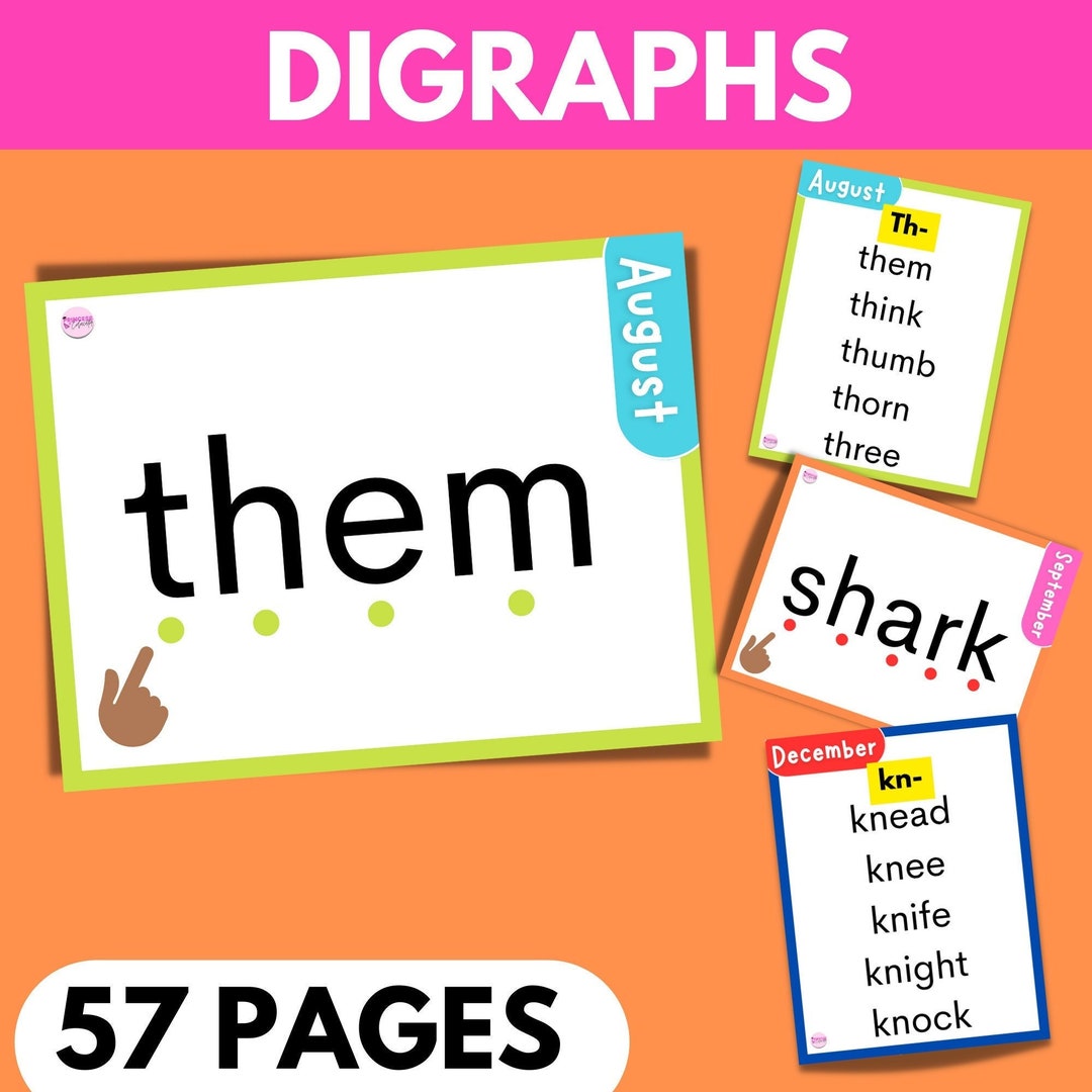 Digraphs Cards Set for Preschoolers Curriculum Early Literacy ...