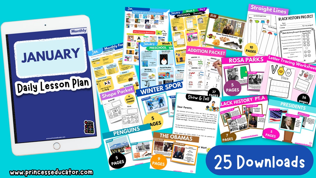 January Preschool Curriculum for Preschool/pre-k, Daycare, Daily Lesson ...