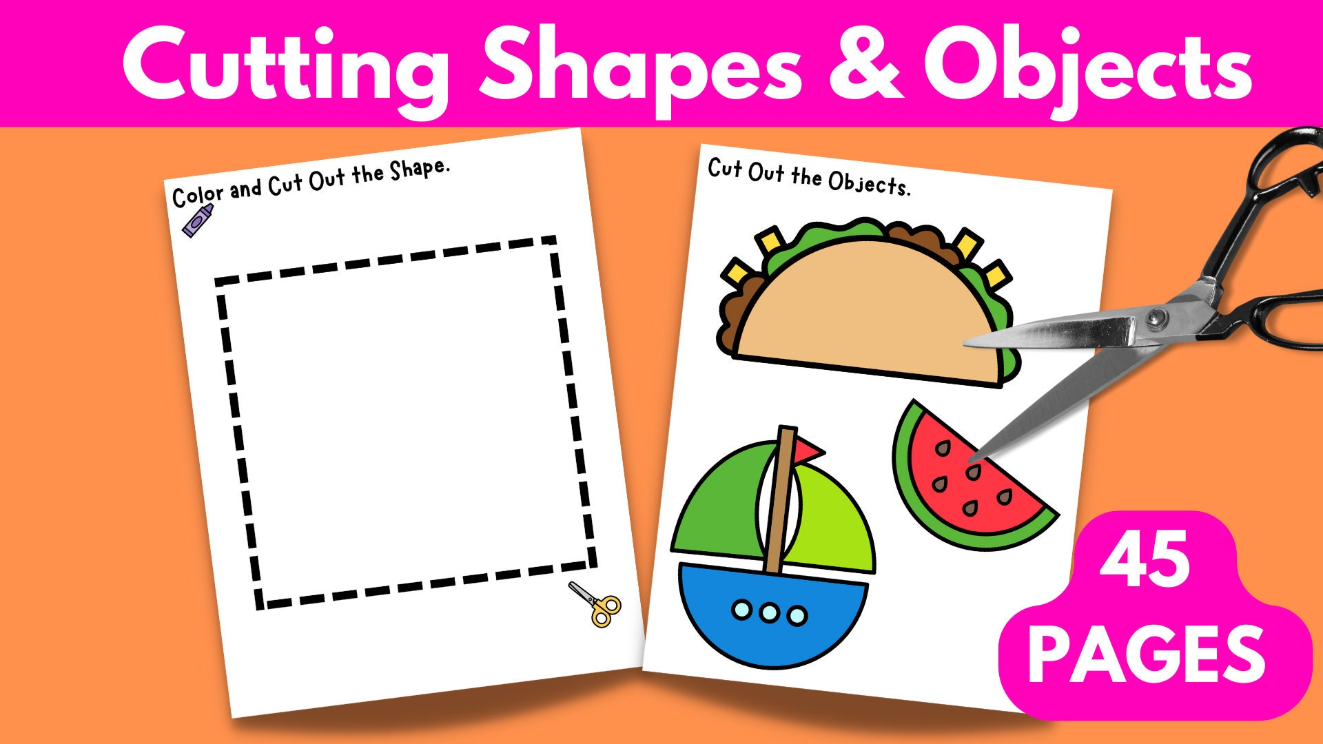Cutting Objects and Shapes Packet for Preschool, Daycare, Childcare ...