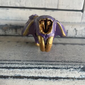 Purple and Gold Real Beaver Skull With Aura Amethysts - Etsy