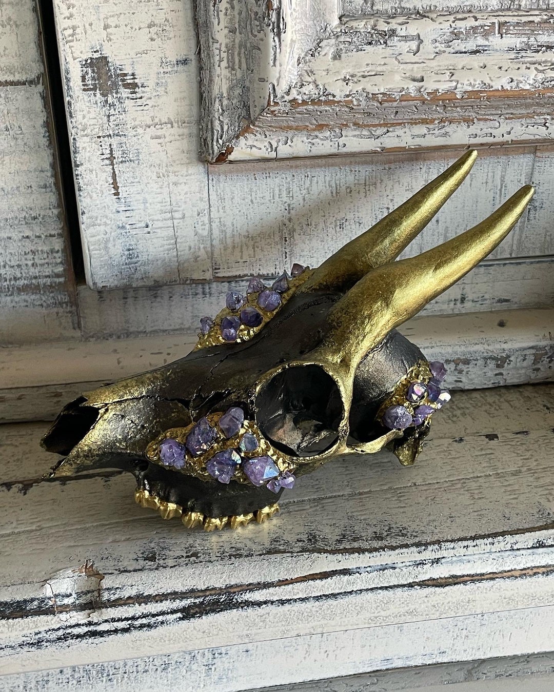 Crystal Dragon Real Deer Skull Art - Etsy