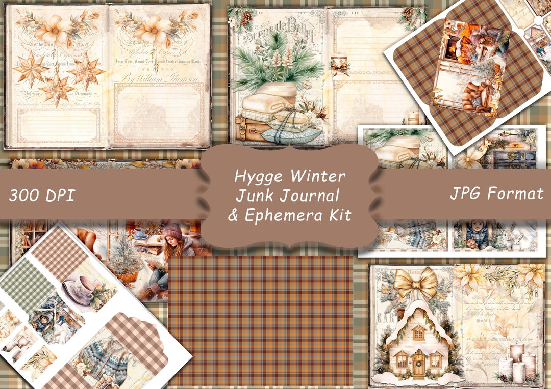 Junk Journal, Cozy, Winter, Hygge, Kit, Printable, Journal Paper ...