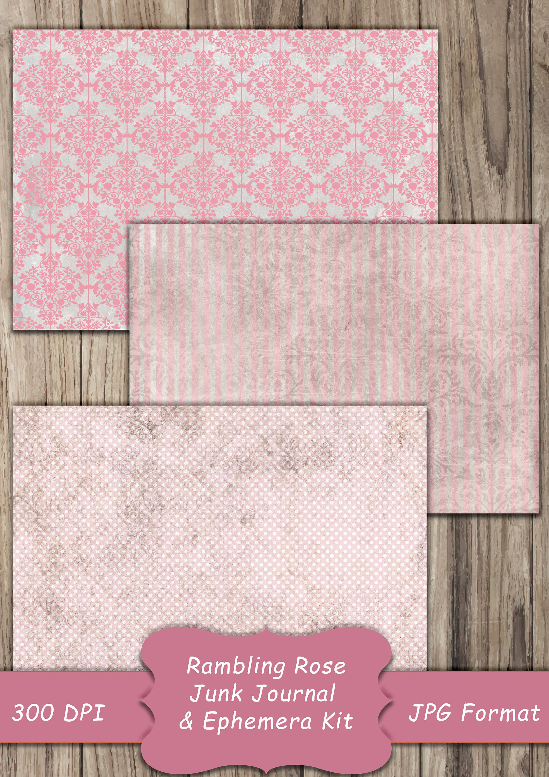 Rambling Rose Junk Journal and Ephemera Kit,collage, Paper,junk Journal ...