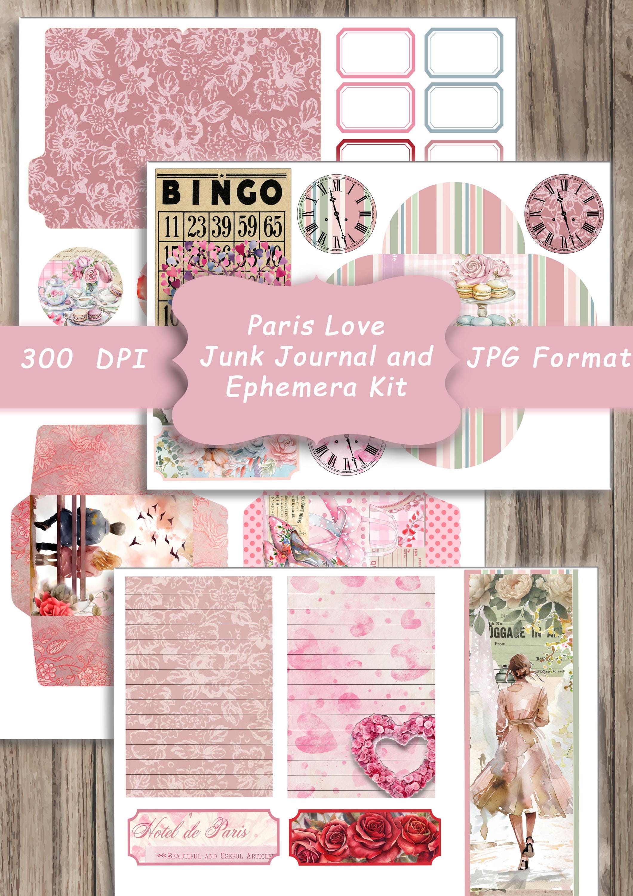 French Junk Journal Kit | Parisian Romance Printable | Floral Vintage ...