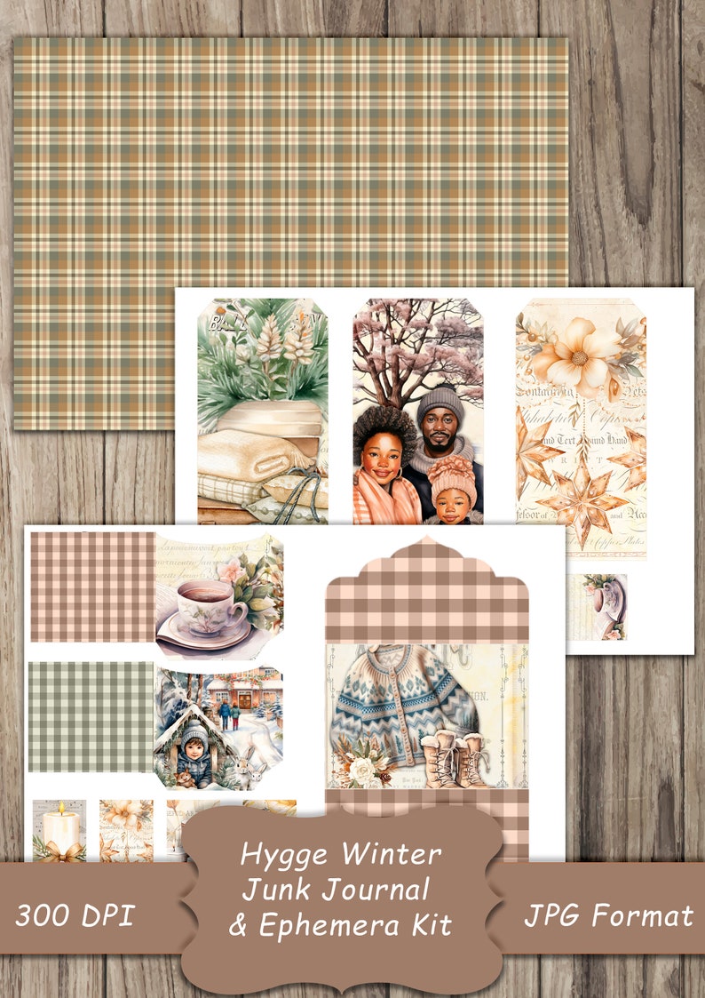 Junk Journal, Cozy, Winter, Hygge, Kit, Printable, Journal Paper ...