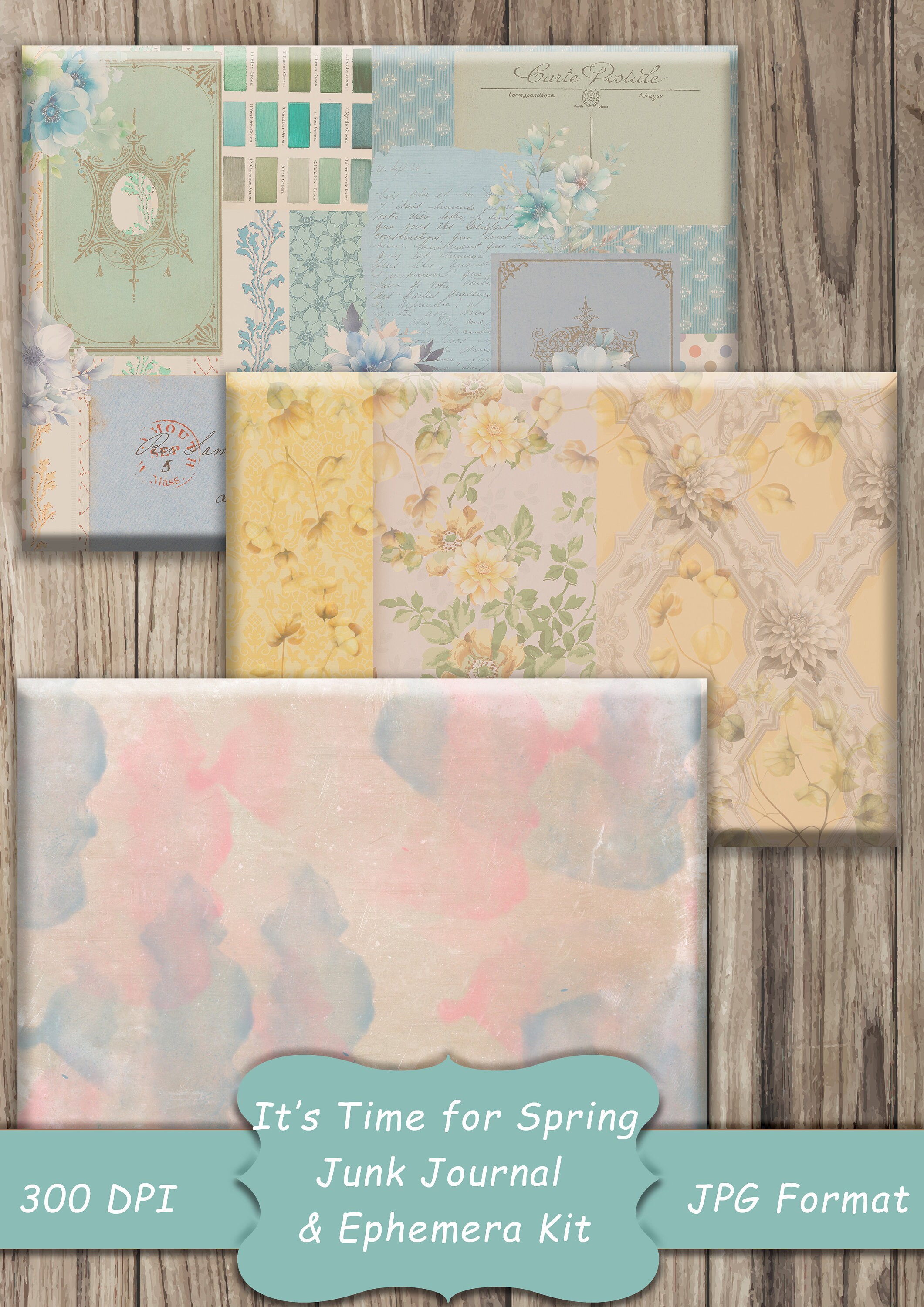 Spring Junk Journal, Printable, Digital Download, Vintage, Garden ...