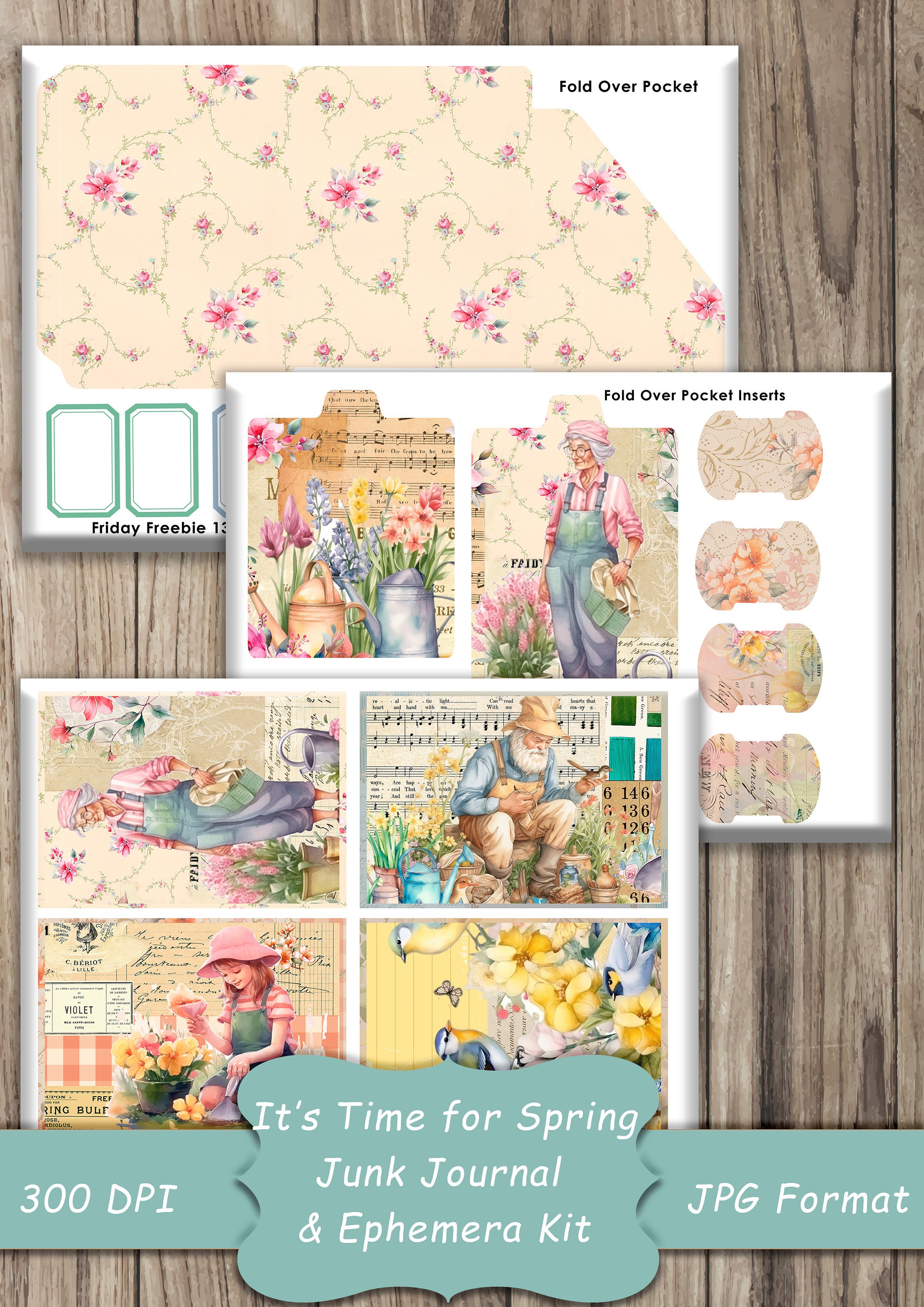 Spring Junk Journal, Printable, Digital Download, Vintage, Garden ...