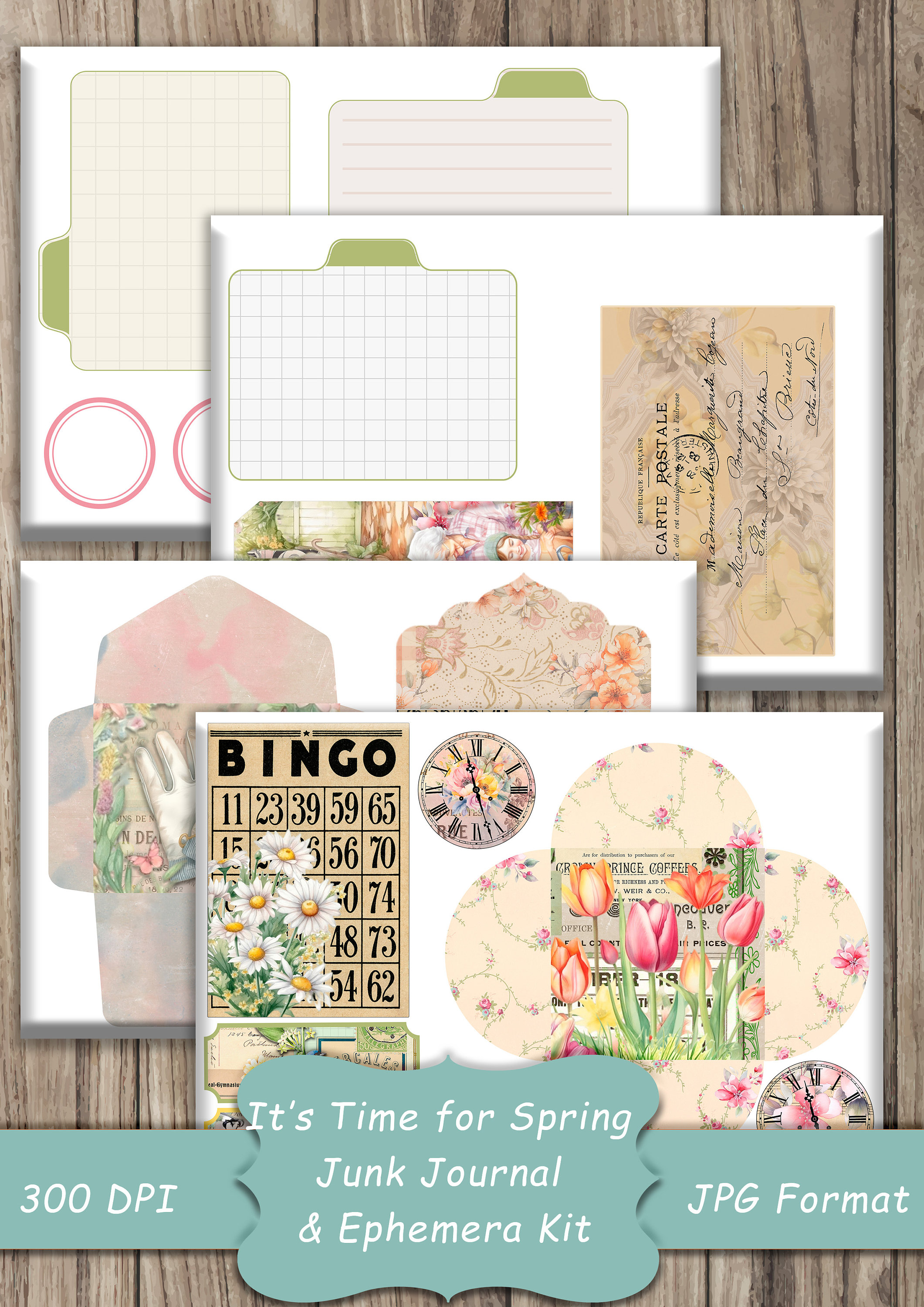 Spring Junk Journal, Printable, Digital Download, Vintage, Garden ...