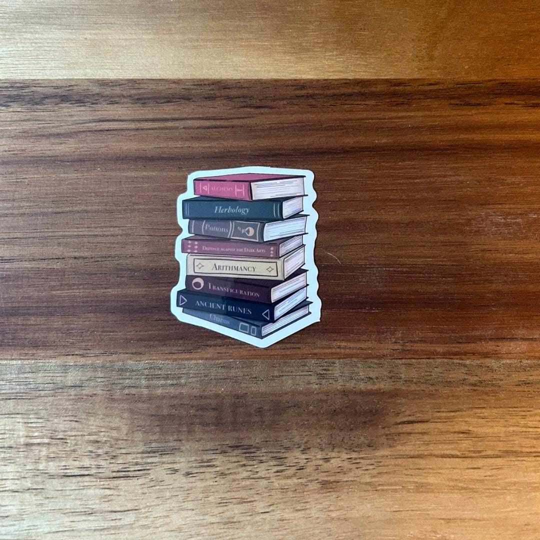 Reading Stack of Books Sticker - Etsy