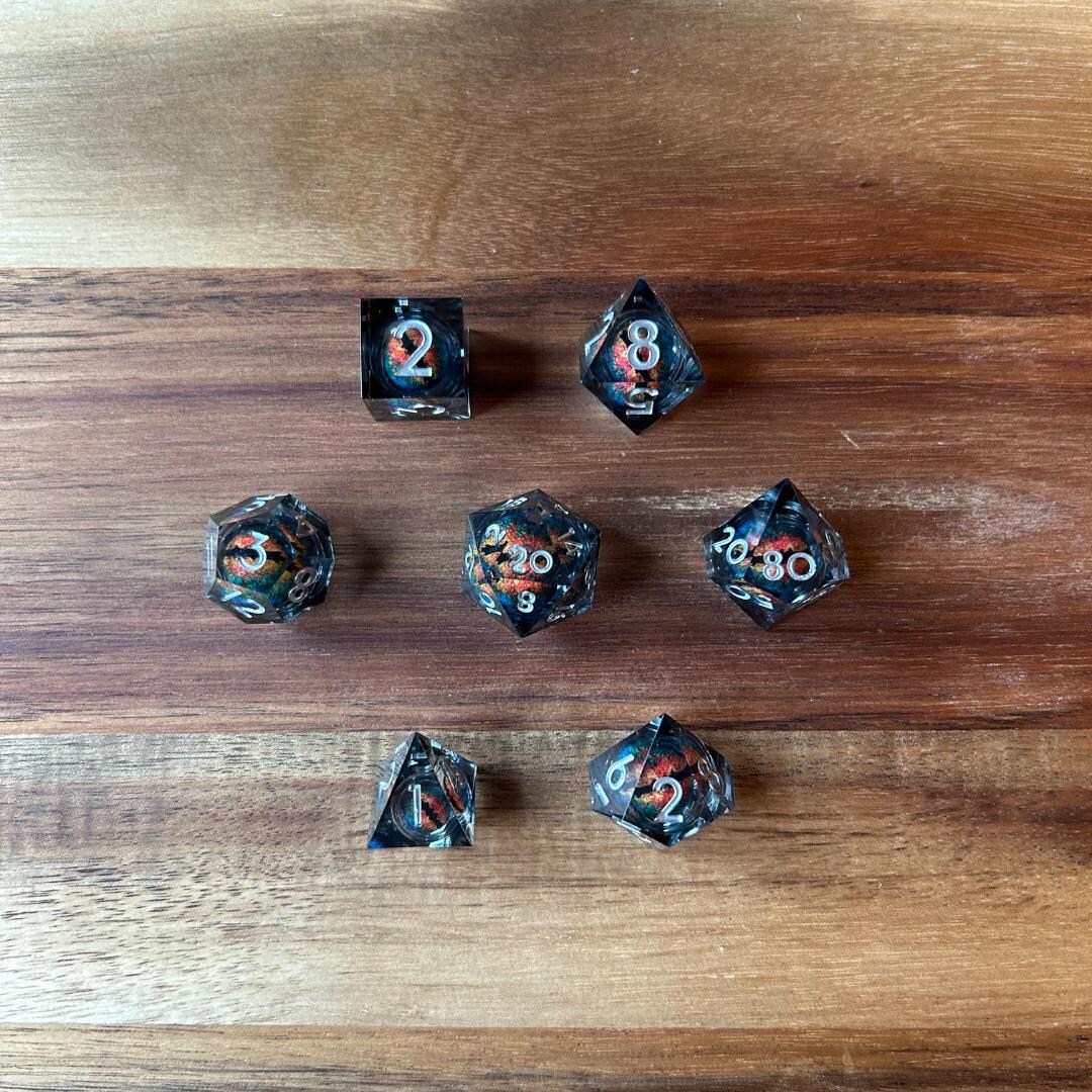 Eyeball Dice Set: See-through Polyhedral D20 TT RPG - Etsy