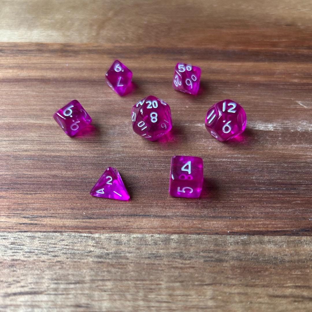 Purple See-through Mini Dice Set: Dungeons and Dragons RPG - Etsy