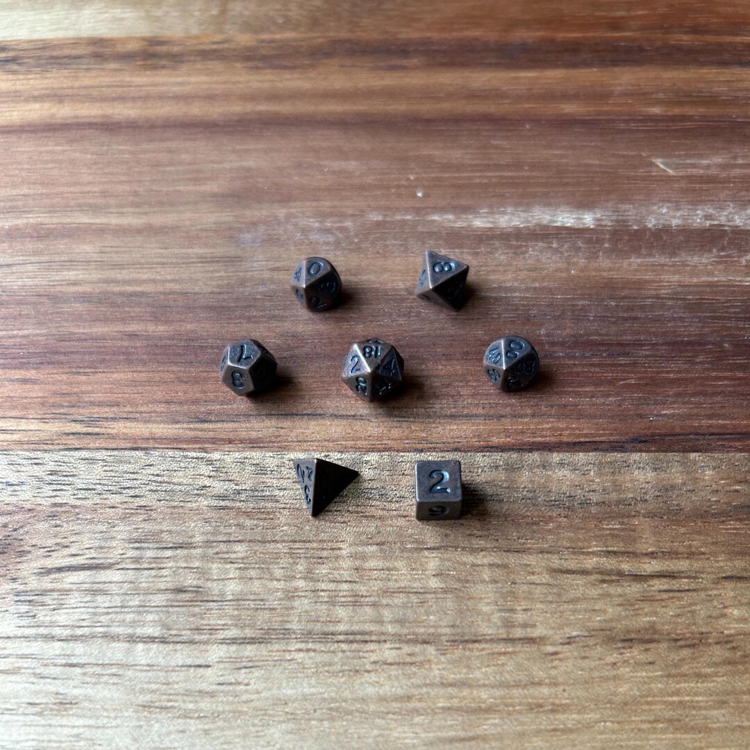 Copper DND Dice Set: Heavy Polyhedral Mini Set - Etsy