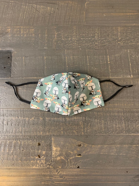 Mandalorian and Grogu Baby Yoda Face Mask | Etsy