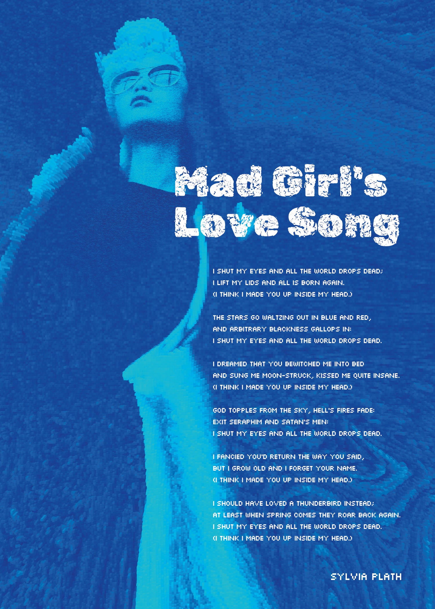 Sylvia Plath Poem Print, Mad Girl's Love Song, Poetry Art Decor, Plath ...