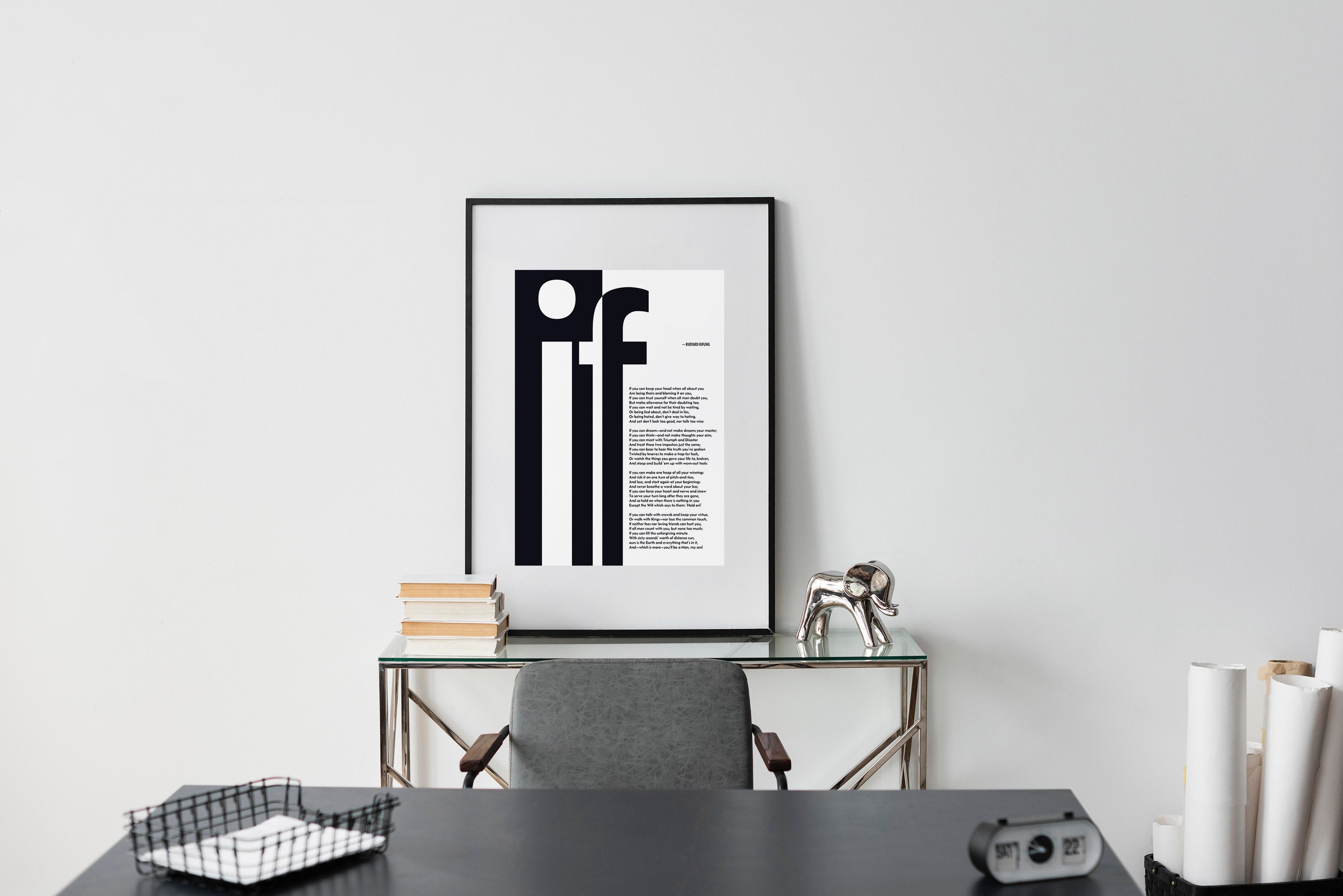 If Poem Print by Rudyard Kipling, If Printable Poster Minimalist Font ...