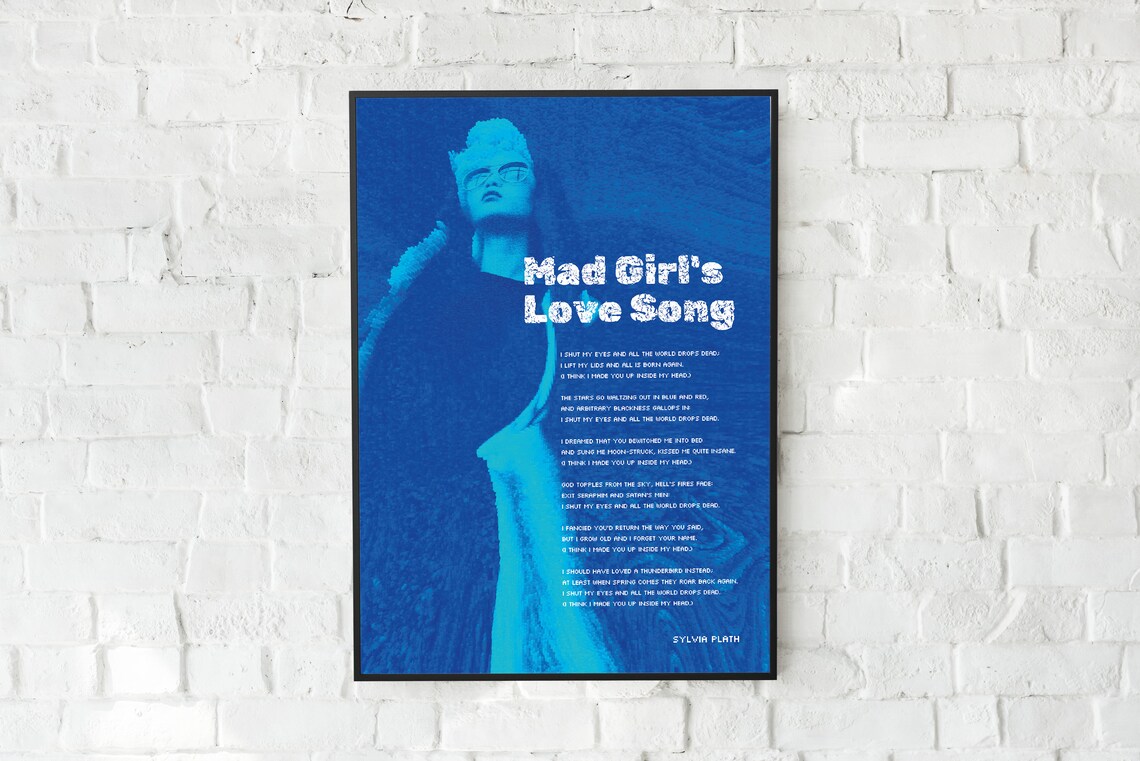 Sylvia Plath Poem Print Mad Girl's Love Song Poetry Art - Etsy