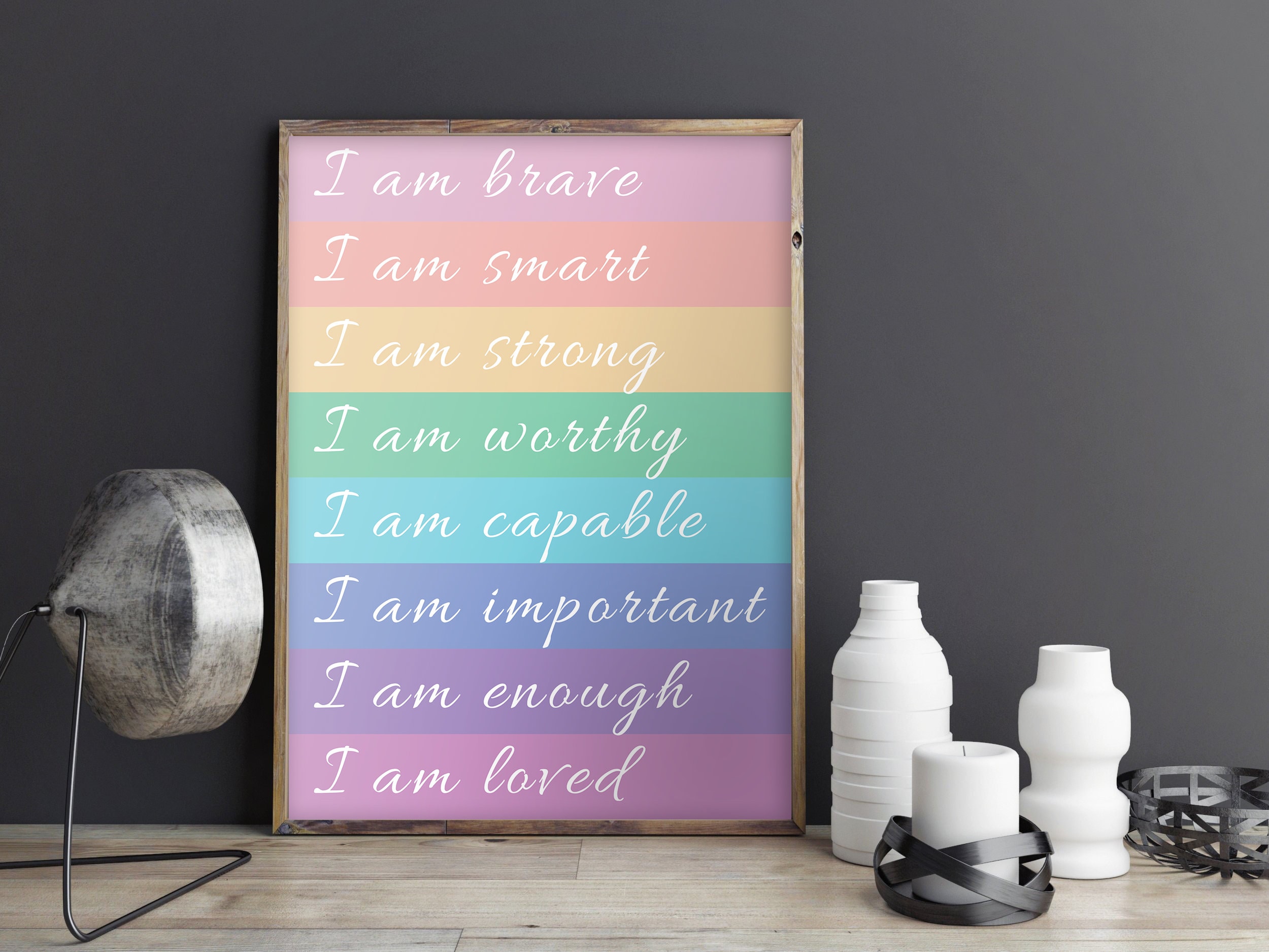 I Am Brave, I Am Smart, I Am Strong.. Positive Affirmations Poster ...