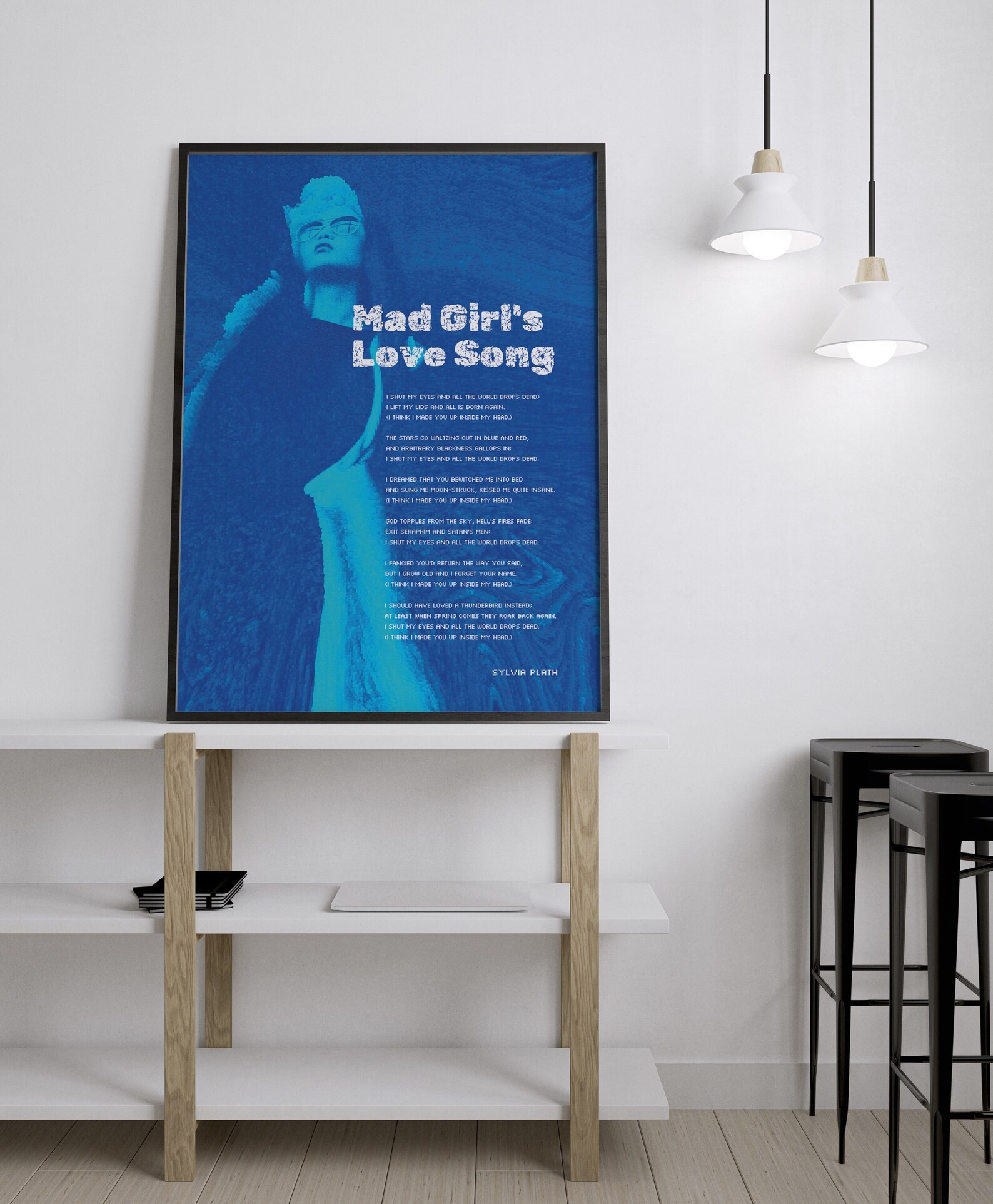 Sylvia Plath Poem Print, Mad Girl's Love Song, Poetry Art Decor, Plath ...