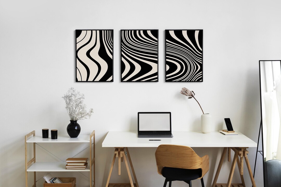 Zebra Wall Art, Zebra Stripes Pattern Poster, Set of 3 Trendy Animal ...