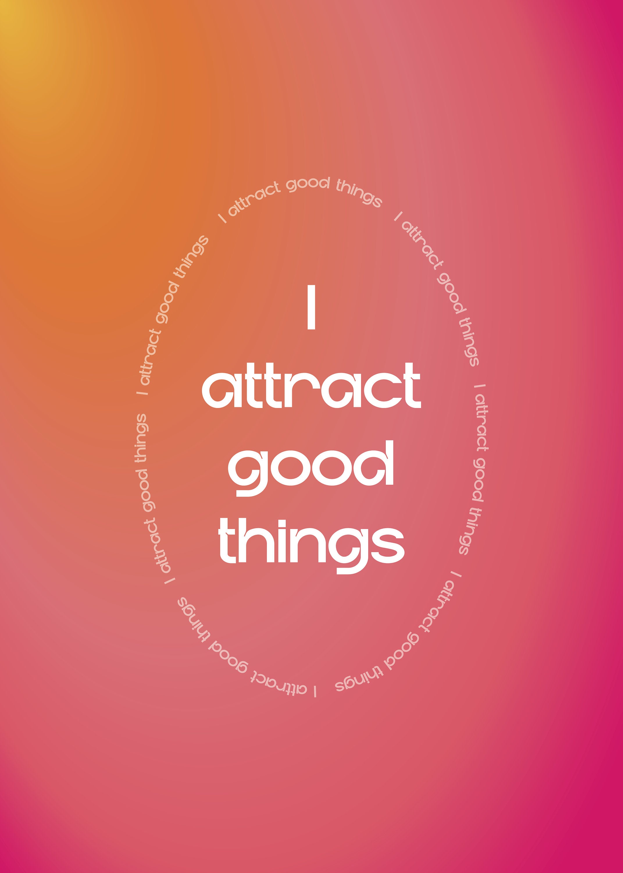 Attract Good Things Aura Poster, Spiritual Wall Art, Gradient Print ...