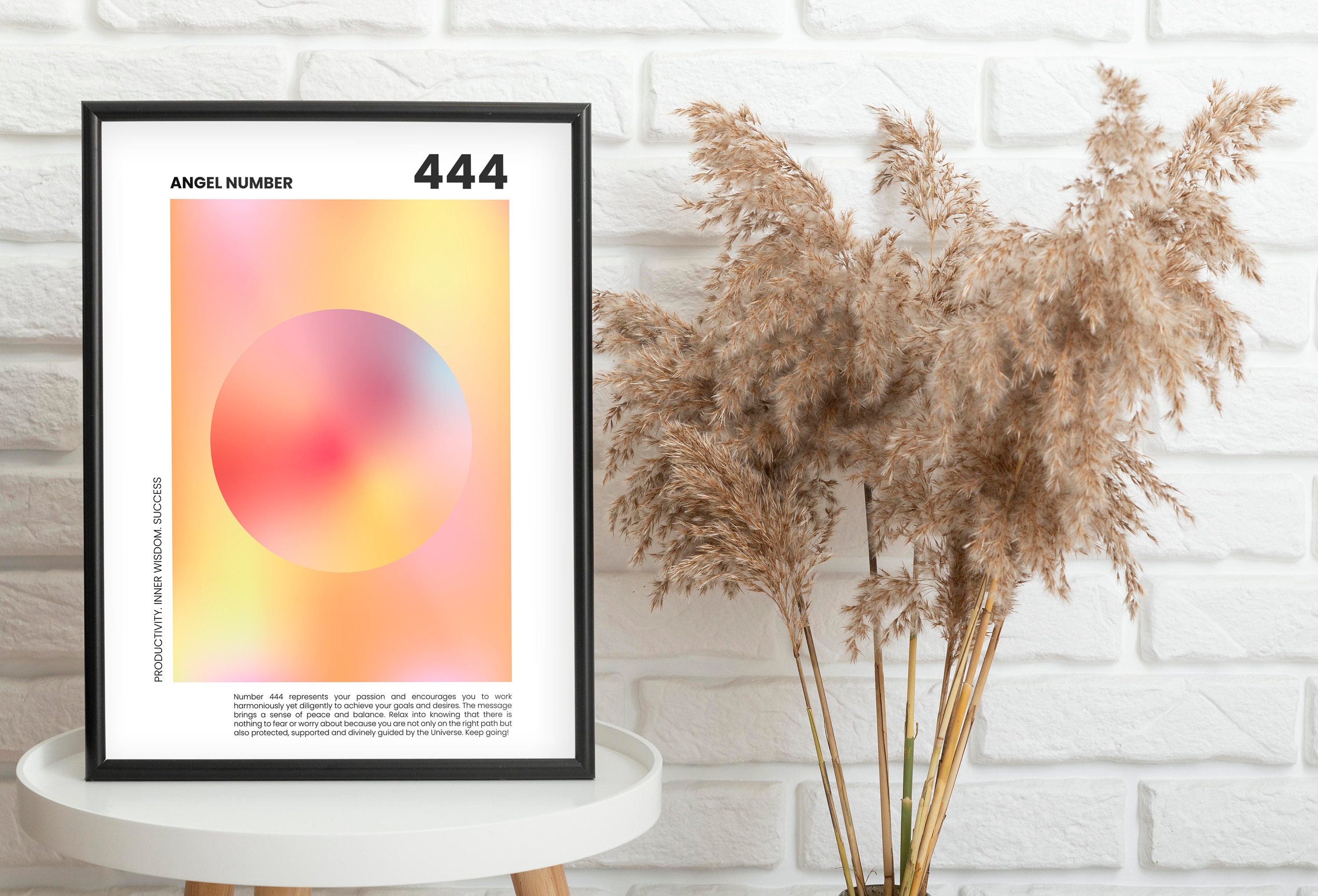 Angel Number 444 Printable Wall Art, Spiritual Art Print, Gradient ...