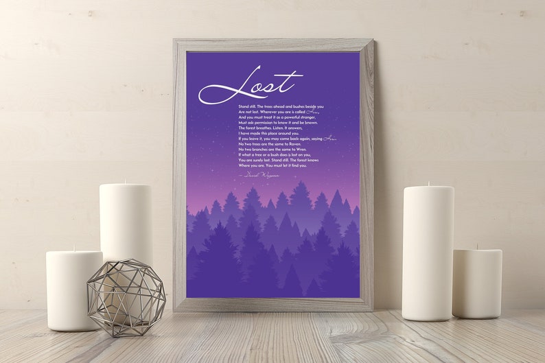 Lost Poem Art Print | David Wagoner | Literary Wall Decor | Poetry Wall ...