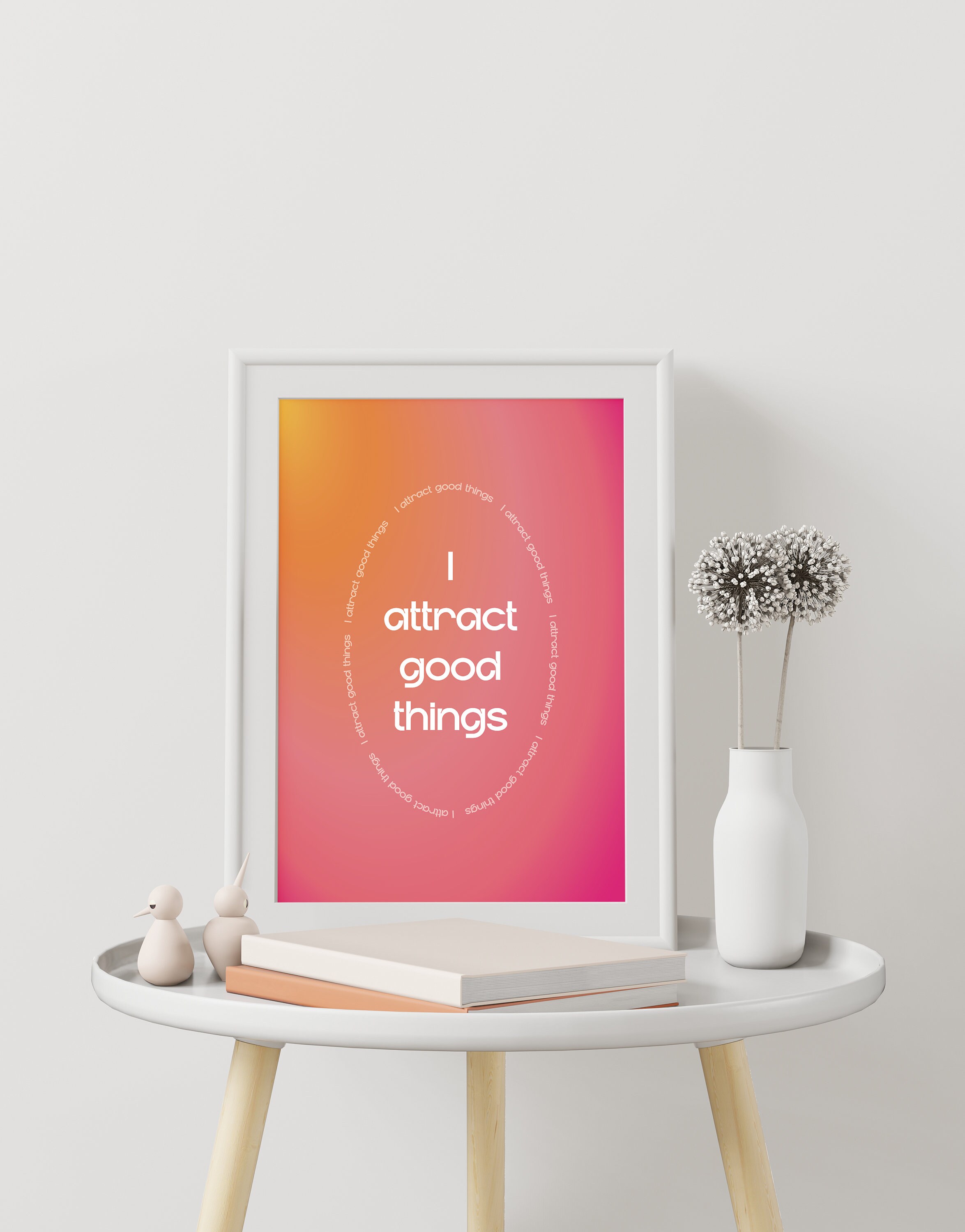Attract Good Things Aura Poster, Spiritual Wall Art, Gradient Print ...