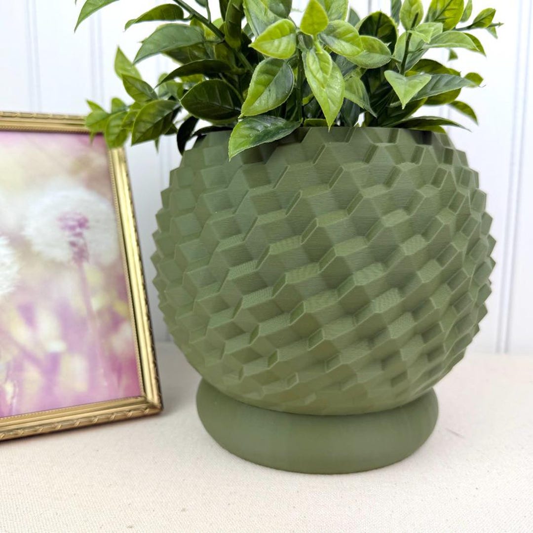The Cobble Planter, Indoor Flower Pot, Tabletop Planter, Geometric ...