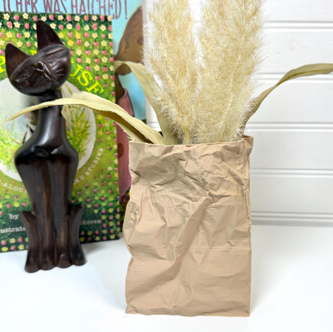 Kraftique - Paper Reborn , Crumpled Paper Bag Design, Small Tabletop ...
