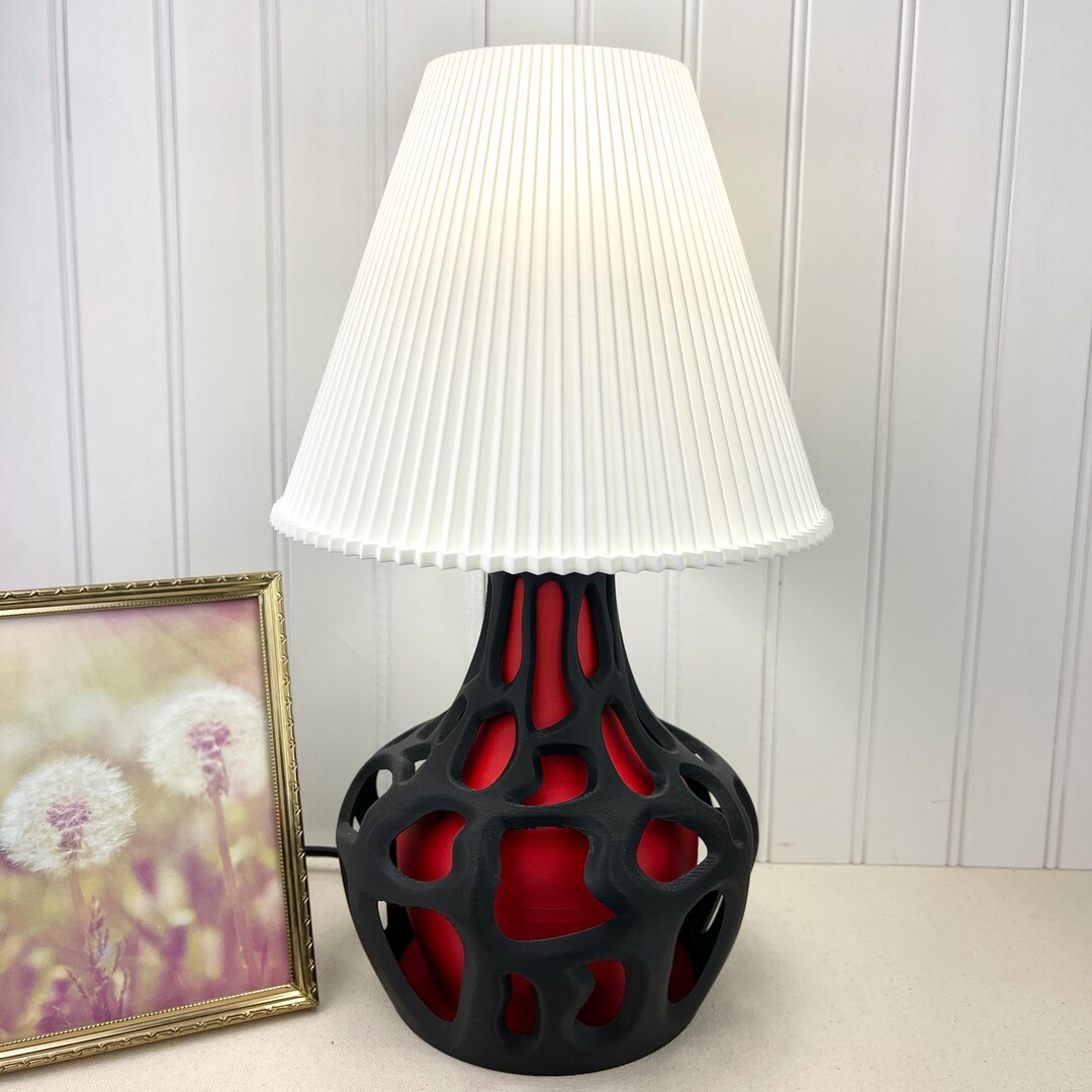 Sculptural Table Lamp, Slime Table Lamp, Desk Lamp and Shade, Bedside ...