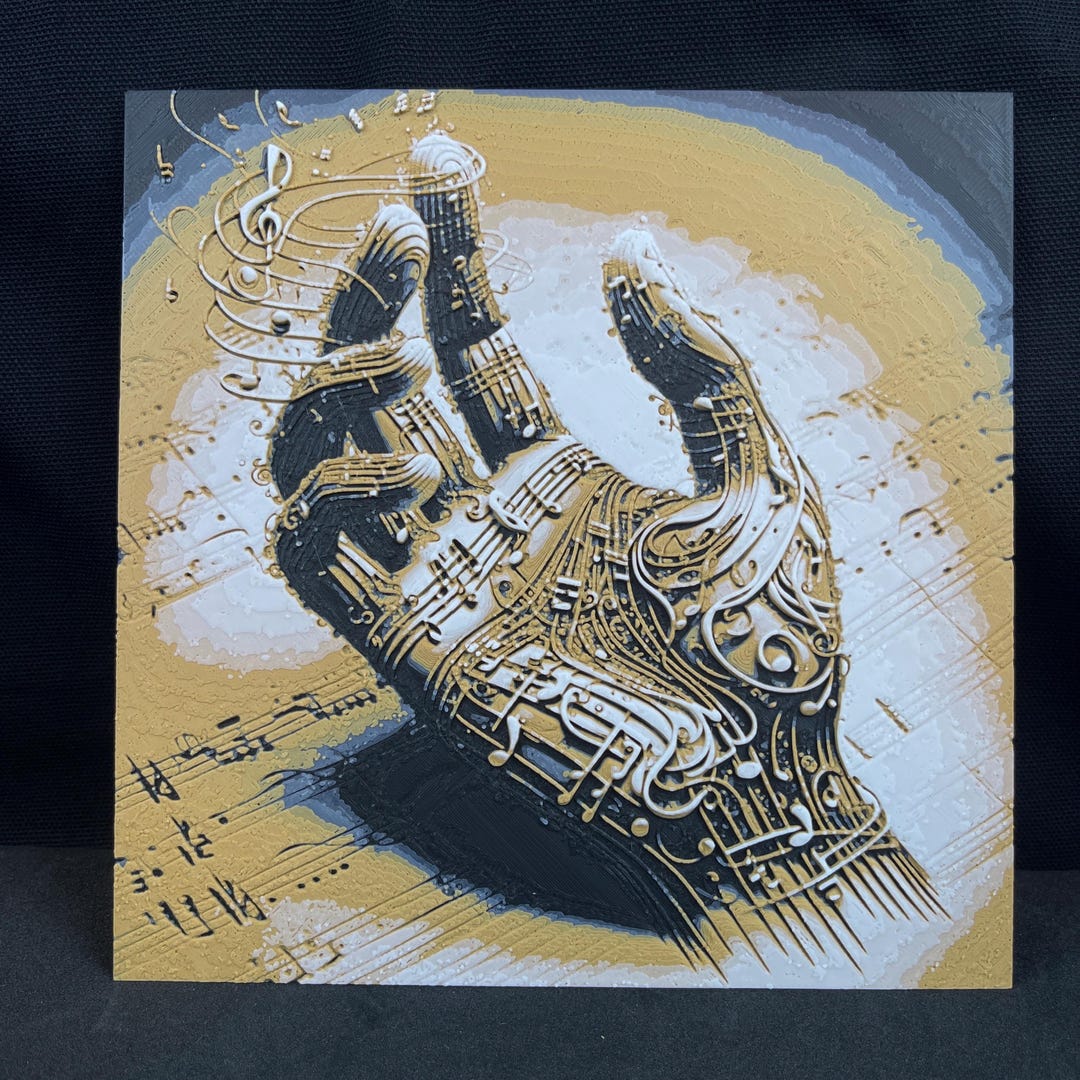 Music Hand Wall Art, Musician Art, Music Lover, Wall Art, Textured Art ...