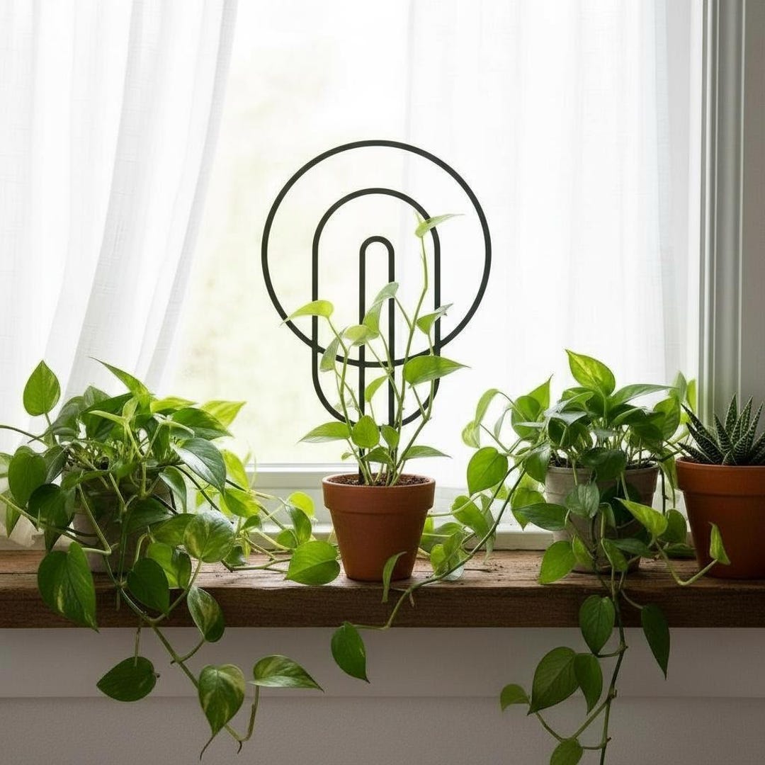 Modern Plant Trellis, Circle Shaped Plant Support, Indoor Garden Decor ...