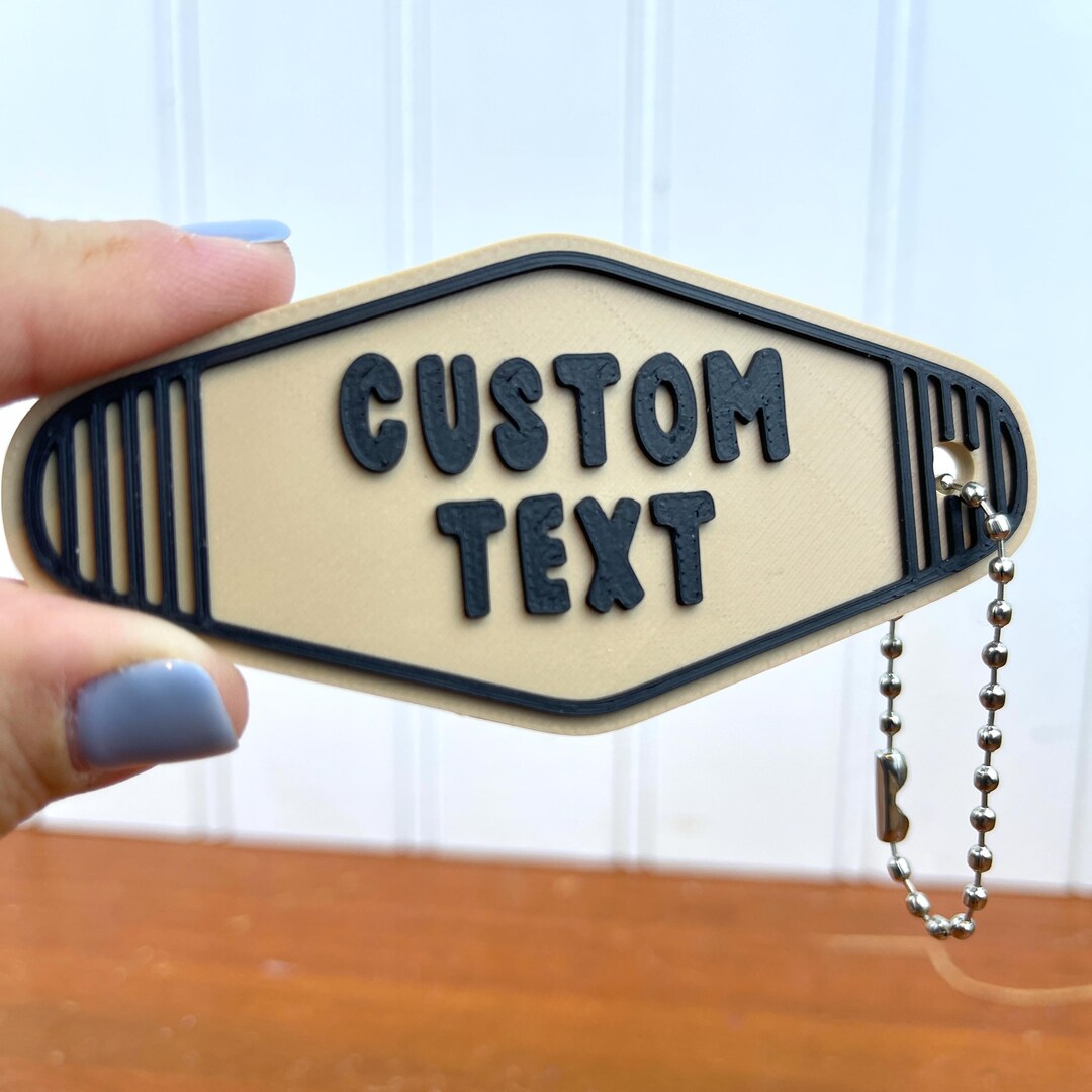 Retro Motel Keychain, Custom Keychain, Ballchain Keychain, Stocking Tag ...