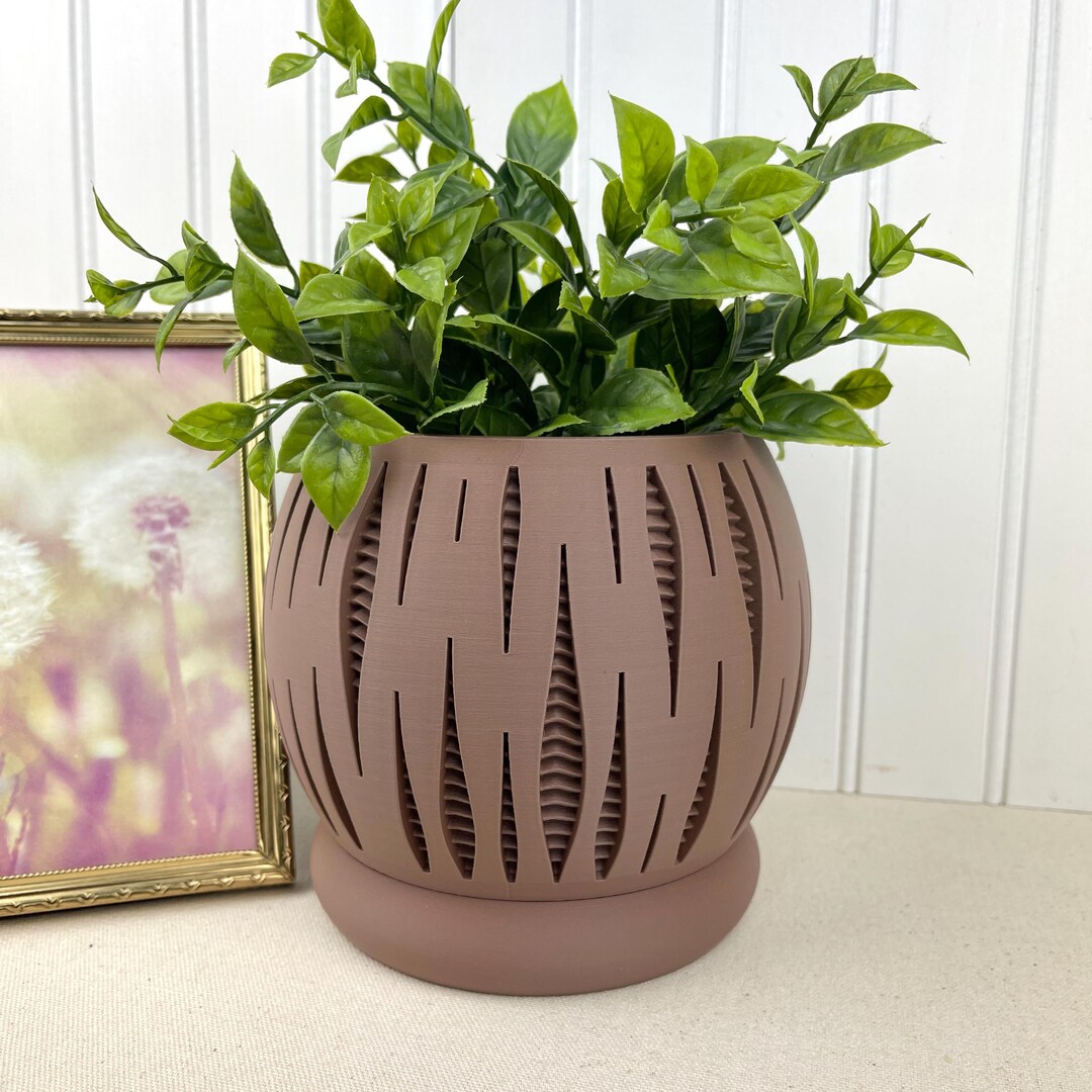 Modern Geometric Planter, Split Planter Pot, Cutout Design, Indoor ...