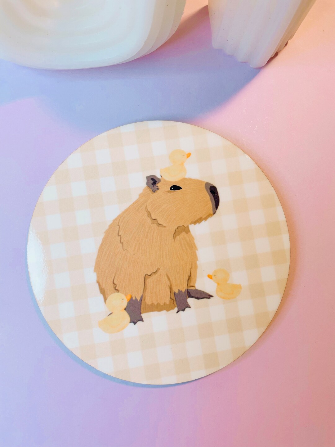 Cute Capybara Coaster, Capybara, Kawaii Drinks Coaster, Capybara Drinks ...
