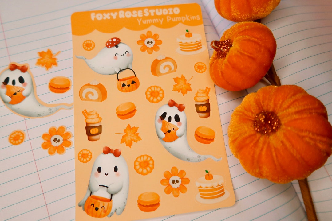 Yummy Pumpkins Halloween Sticker Sheets, Halloween, Autumn, Kawaii ...